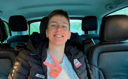 Tadej Pocagar se recupera ya en casa tras fracturarse el escafoides ...